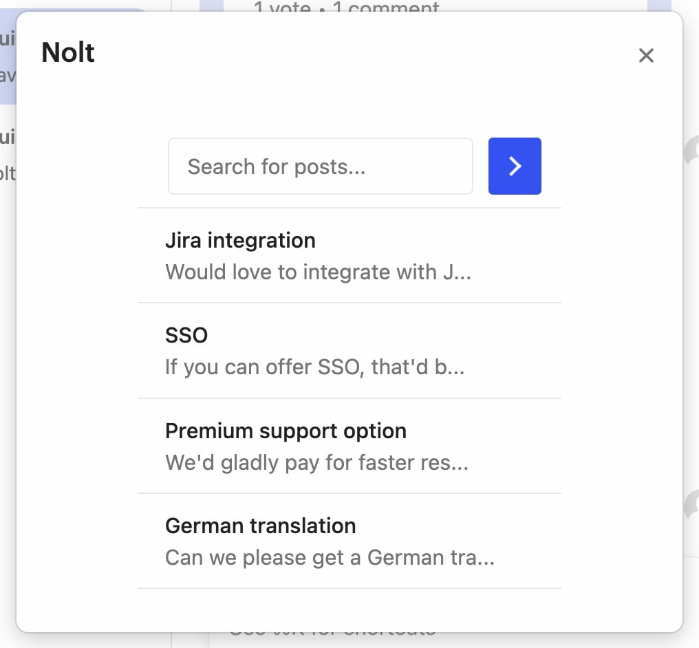 Intercom integration · Help · Nolt